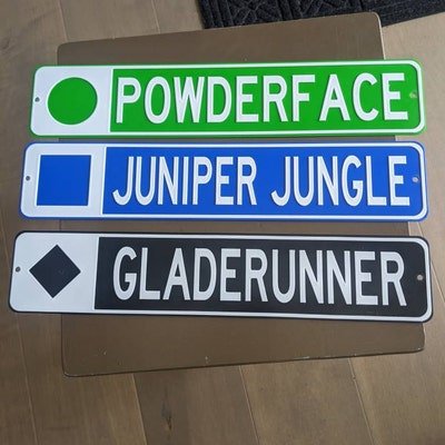 Custom Replica Ski Run Signs Any Colour, Embossed Text - Etsy