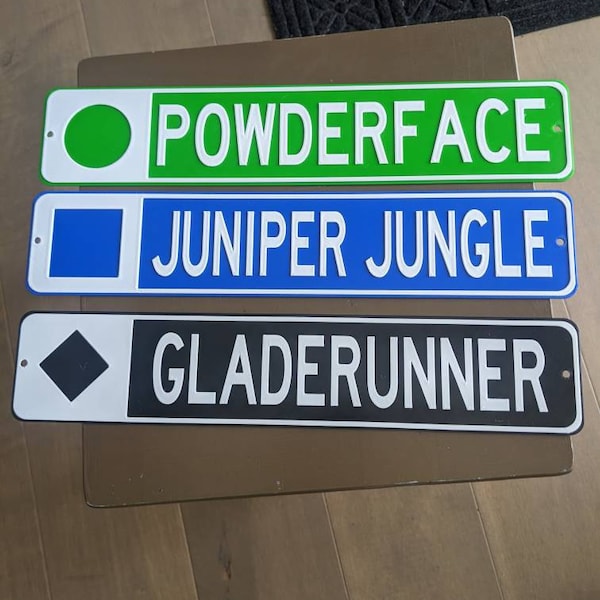 Custom Replica Ski Run Signs - Any Colour, Embossed Text - Etsy