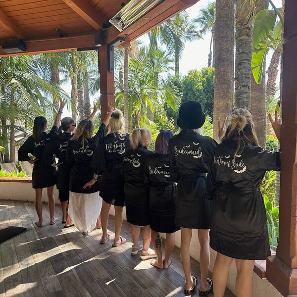 Bridal Bats Robe, Bridesmaid Robes, Gothic Bridal Party,gothic Bride ...