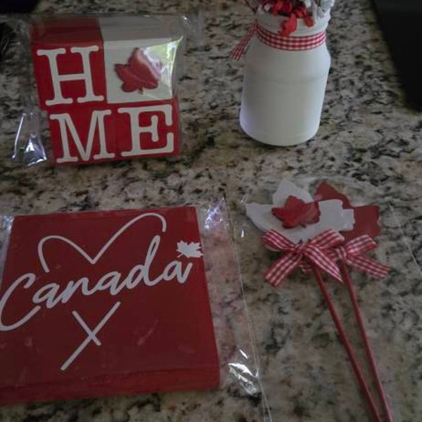 Canada Tiered Tray Decor, Canada Day Decor, Canadian Home Decor, Maple ...