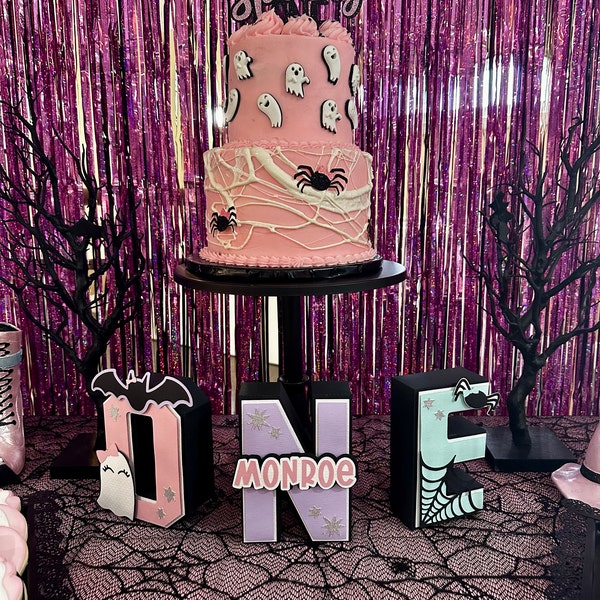 Spooky One 3D Letter, the Spooky One, Pink Halloween, Custom 3D Letter ...