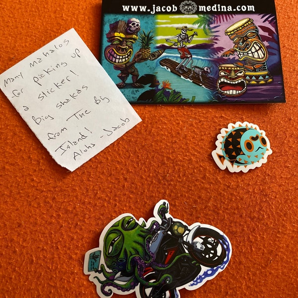 Octopus Motorcycle Sticker, Motorcycle Sticker, Die Cut, Art Sticker ...