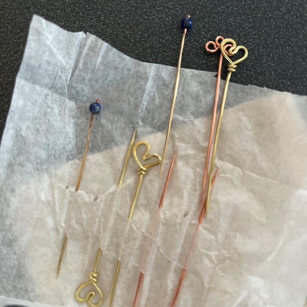 PAIR of Brass Medieval Veil Pins. Medieval Dress Pin. Renaissance Pins ...