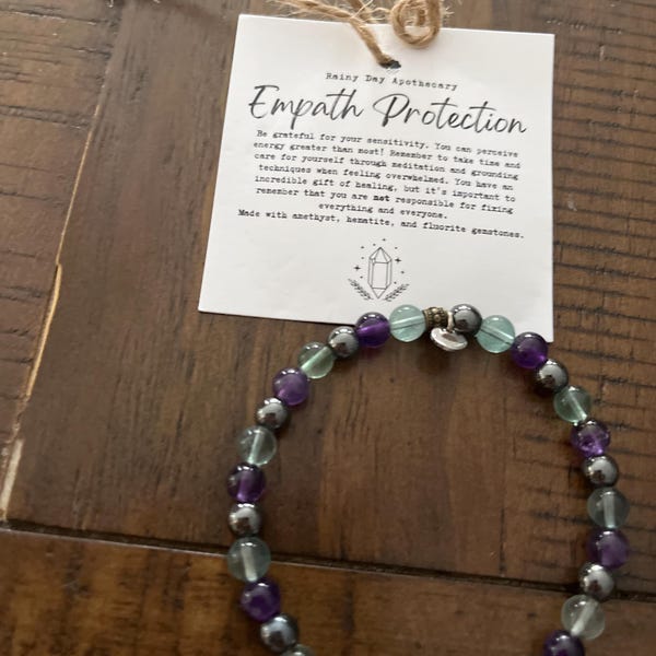 Empath Protection Bracelet | 6mm Gemstone Bracelet | Emotional Support ...