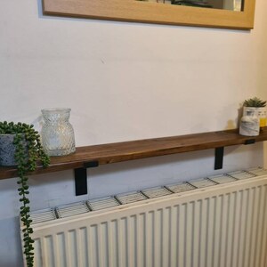 Solid Wood Radiator Shelf With Brackets Rustic Narrow Shelf for Hallway ...