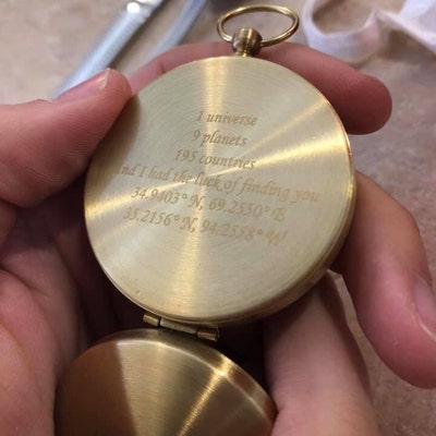 CUSTOM Engraved Compass, Personalized Engraved Compass. Front And/or ...