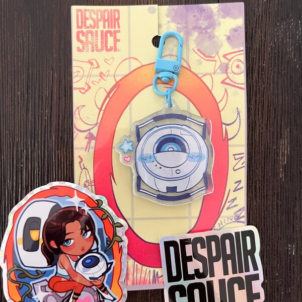 Portal 2 Glados Epoxy Glitter Keychain 2.5" Double Sided - Etsy