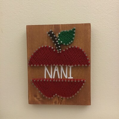Personalized Apple String Art, Wood String Art, Wall Decor, String Sign ...
