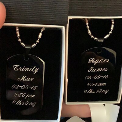 Engraved Dog Tag, Personalized Black Dog Tag Necklace, Custom Dog Tag ...