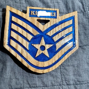 Handcrafted Air Force Skill Level Badge Shadow Box-air Force - Etsy