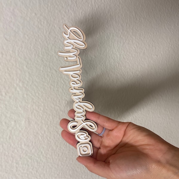 Social Media Username Sign, Acrylic, Business Name Sign, 3D, Pop up ...