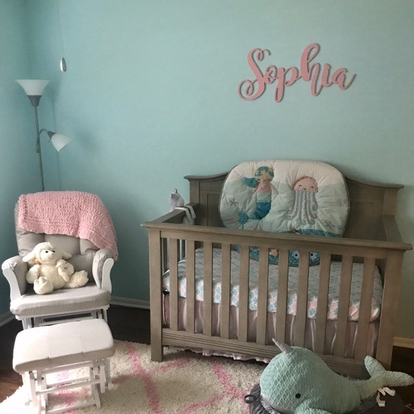 Above Crib Name Sign ~ Wooden Name Sign 12" to 55" Wide! - Custom Name ...