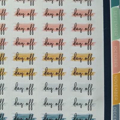 Day off Watercolor Swatch Planner Sticker on PREMIUM MATTE / 44 Planner ...
