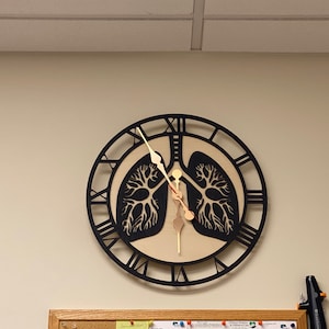 Pulmonology Lungs Wall Clock 12-18inch Non-ticking, Pulmonologist ...