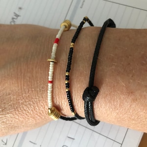 Black String Bracelet, Mens Bracelet, Men's Jewelry, Gift for Him ...