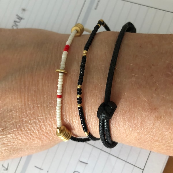 Black String Bracelet, Mens Bracelet, Men's Jewelry, Gift for Him ...