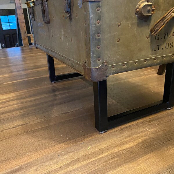 2x U Shaped Legs of Square Tubed Metal Table Legs (10" - 35" ) - Matte ...