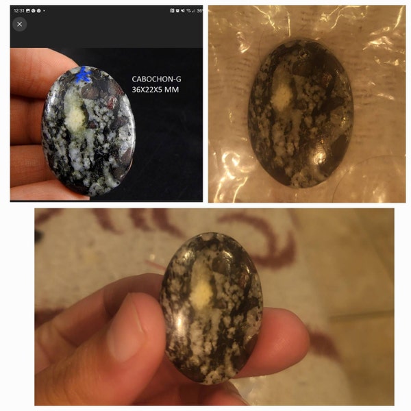 Linarite Smooth Oval Shape Cabochon/40x19x5mm/handmade/healing Stone ...