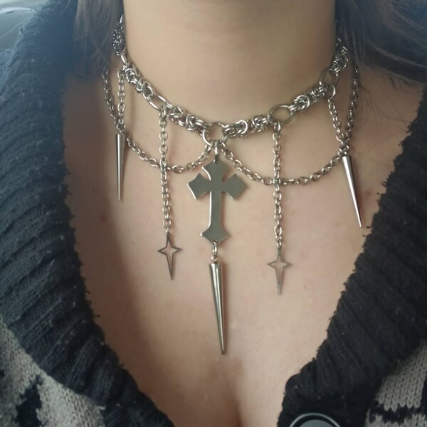Spiked Cross Medieval Bizantine Chain - Etsy