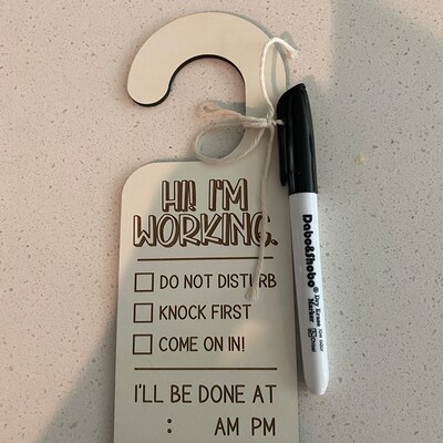 Work From Home Door Sign Whiteboard Hanger With Chalkboard Back - Etsy
