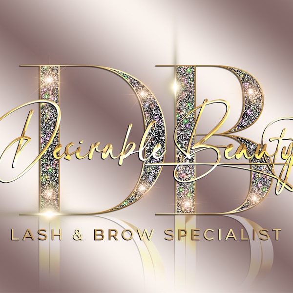 Beauty Logo, Glitter Logo, Glam Logo, Lux Logo, Sparkle Glitter Logo ...