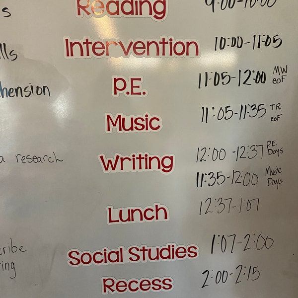 Classroom Schedule Magnets, Teacher Schedule Magnets, Magnets for ...