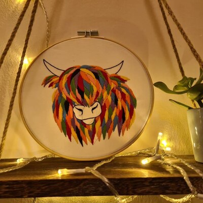 Embroidery Kit Highland Cow Embroidery Kit - Etsy