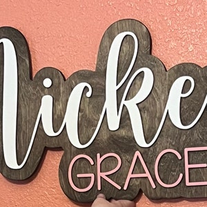 Personalized 3D Nursery Baby Name Sign Custom Wood Name Plaque ...