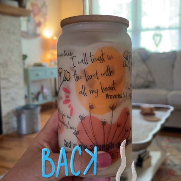 Christian Affirmation Iced Coffee Cup, Bible Verse Glass Tumbler, Beer ...