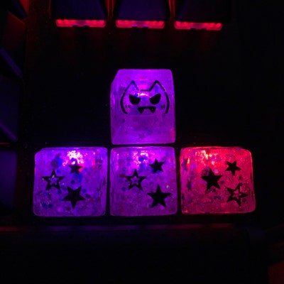 Holographic Star Glitter Keycaps OEM R1 Cherry MX Switches Mechanical ...