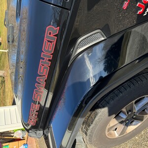 Custom Black Lettering Sticker Decal for Hood With an Outline Set of 2 ...