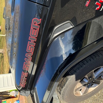 Custom Black Lettering Sticker Decal for Hood With an Outline Set of 2 ...