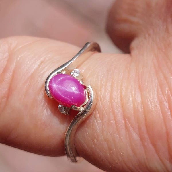 Ruby Dainty Baguette Stacking Ring, Gold Minimalist Ring, 14K Solid Gold Ruby Diamond Ring ...