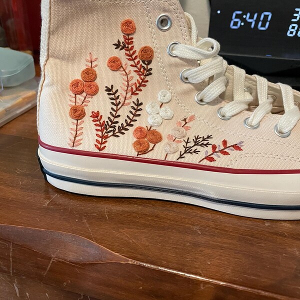 Embroidered Converse Mushroom and Frog, Converse High Tops Chuck Taylor ...