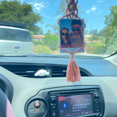 Hanging Car Pictures Frame Macrame Photo Holder Rear View - Etsy