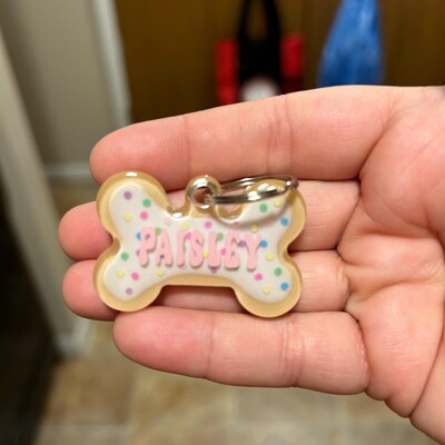 Western Resin Dog Tag, Pet ID, Blue Dog Name Tags, Personalized Pet ID ...