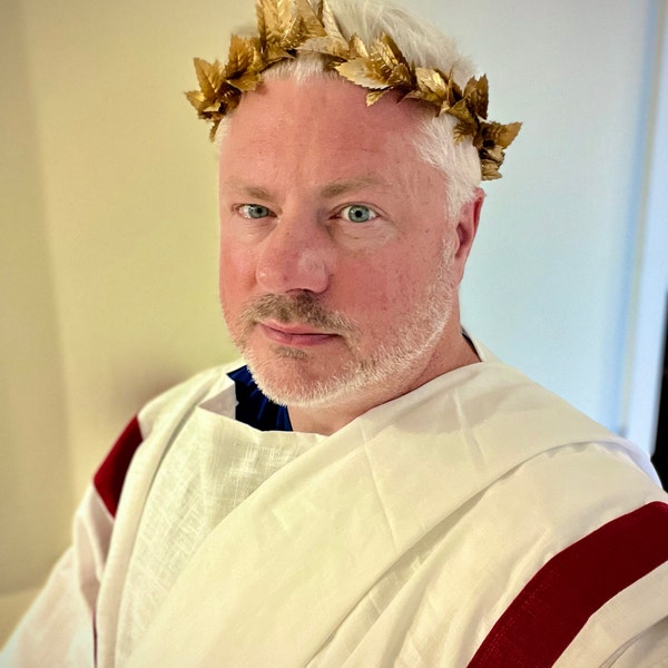 Men's Ancient Roman Senate White Linen Costume Toga for Re-enactment ...