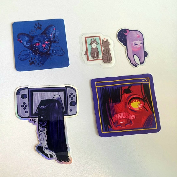 HOLO Switch Sadako Sticker | Holographic Gamer Sticker Samara Sadako ...