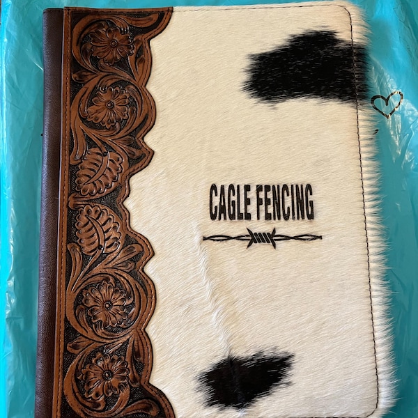 Branding Cowhide Framed Sign Floral & Rope Cowhide Sign Customizable ...