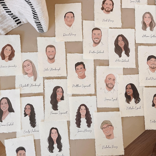 Personalized Guest Place Card, Custom Portrait Place Cards, Event ...