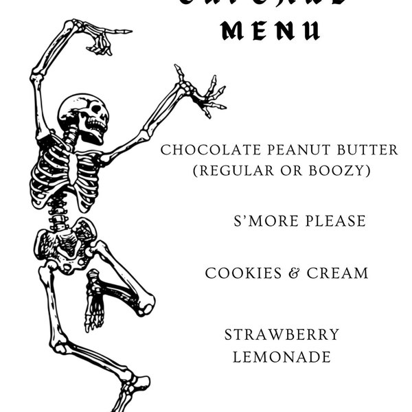 Halloween Dancing Skeleton Menu Template,halloween Party Menu Template ...