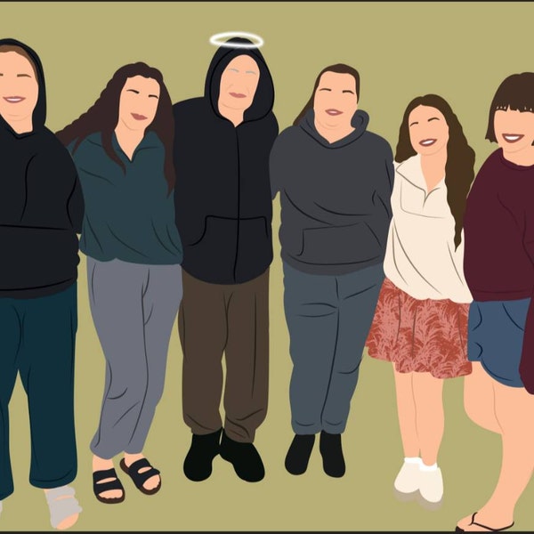 Custom Minimalist Digital Portrait Faceless Illustration ASAP Faceless ...