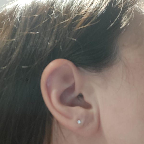 Aurora Borealis Glass Ear Tunnel Double Flare Ear Plug Saddle Tunnel ...