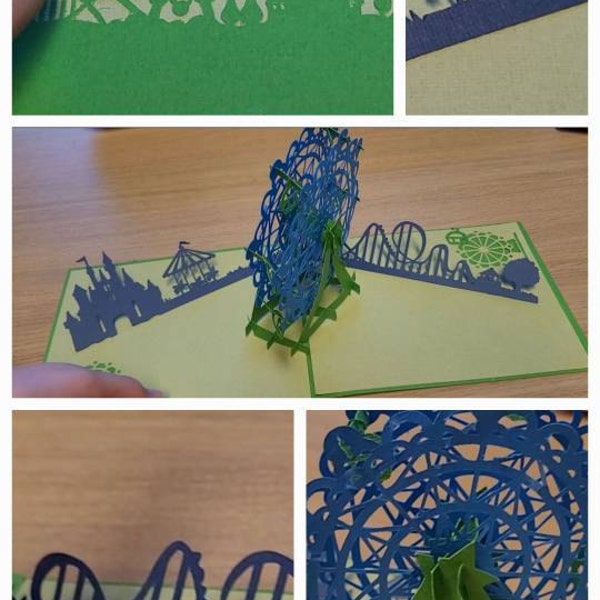 Ferris Wheel Pop-up Card Template | Paper Cutting SVG | 3D Card Svg ...