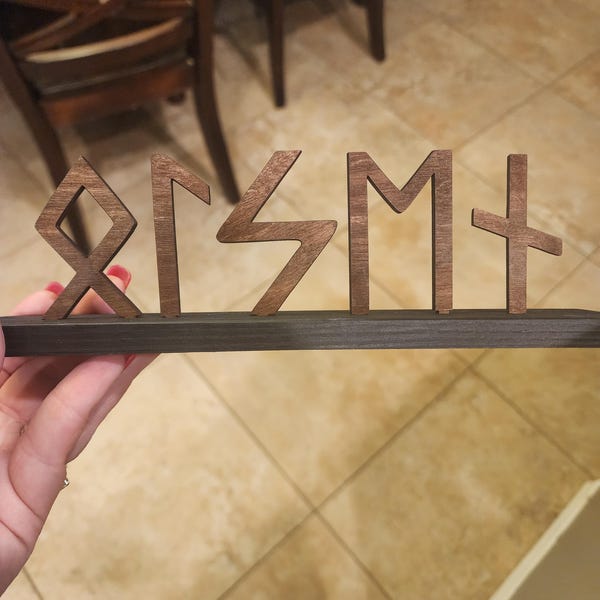 Personalized Rune Wood Sign | Norse Mythology Viking Gifts | Custom ...