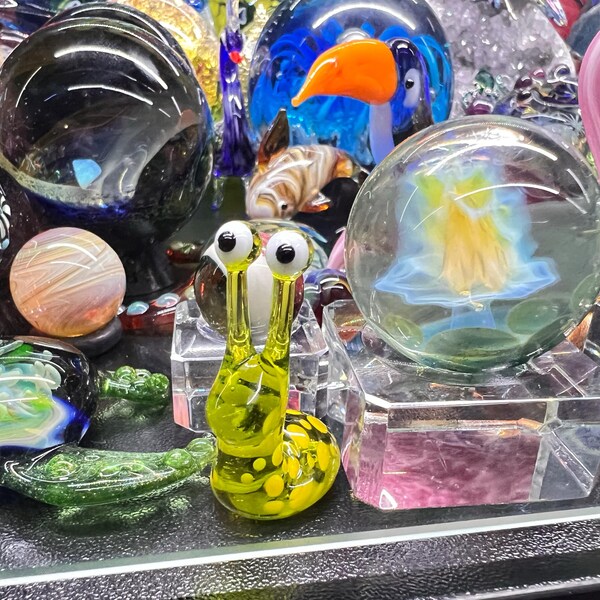 Miniature Crazy Slug, Blown Glass Slug, Art Glass, Glass Slug Miniature ...