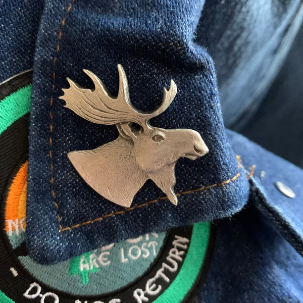 Pewter Moose Head Lapel Pin - Etsy
