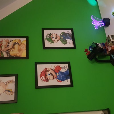 Set of 5 Super Mario PRINTABLE Watercolor Room Decor Wall Art Poster ...