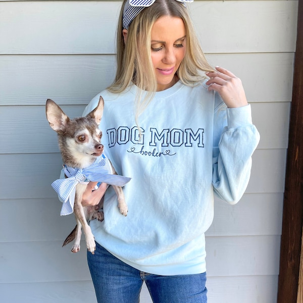 DOG MOM, Dog Mom Pullover, Puppy Sweatshirt, Dog Mom Crewneck, Dog Mom ...