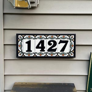 House Numbers Address Tiles Framed Set Custom Address Tiles Sign Hand ...